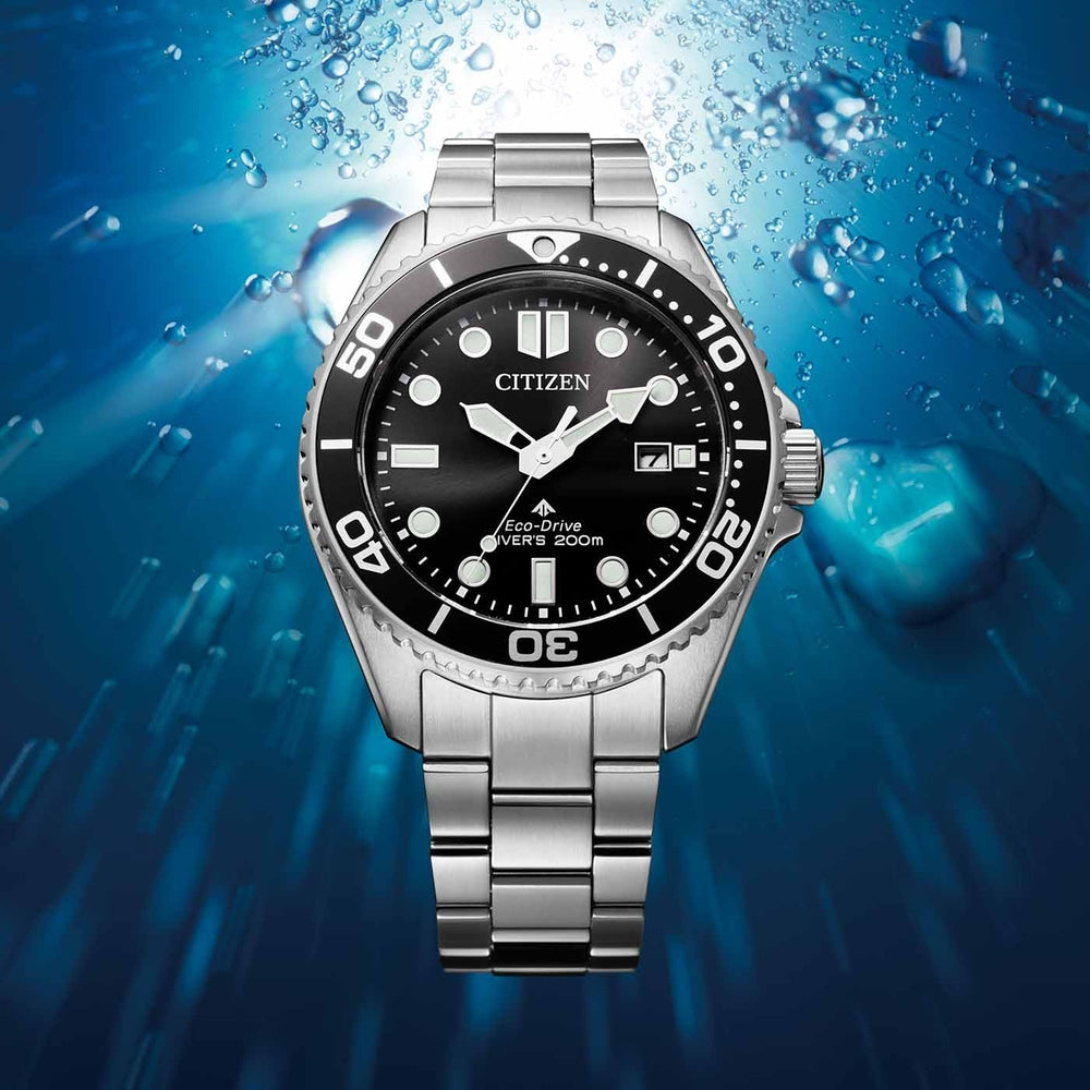 Citizen Promaster Eco-Drive Diver Solar Stainless Steel Men's Dive Wat ...